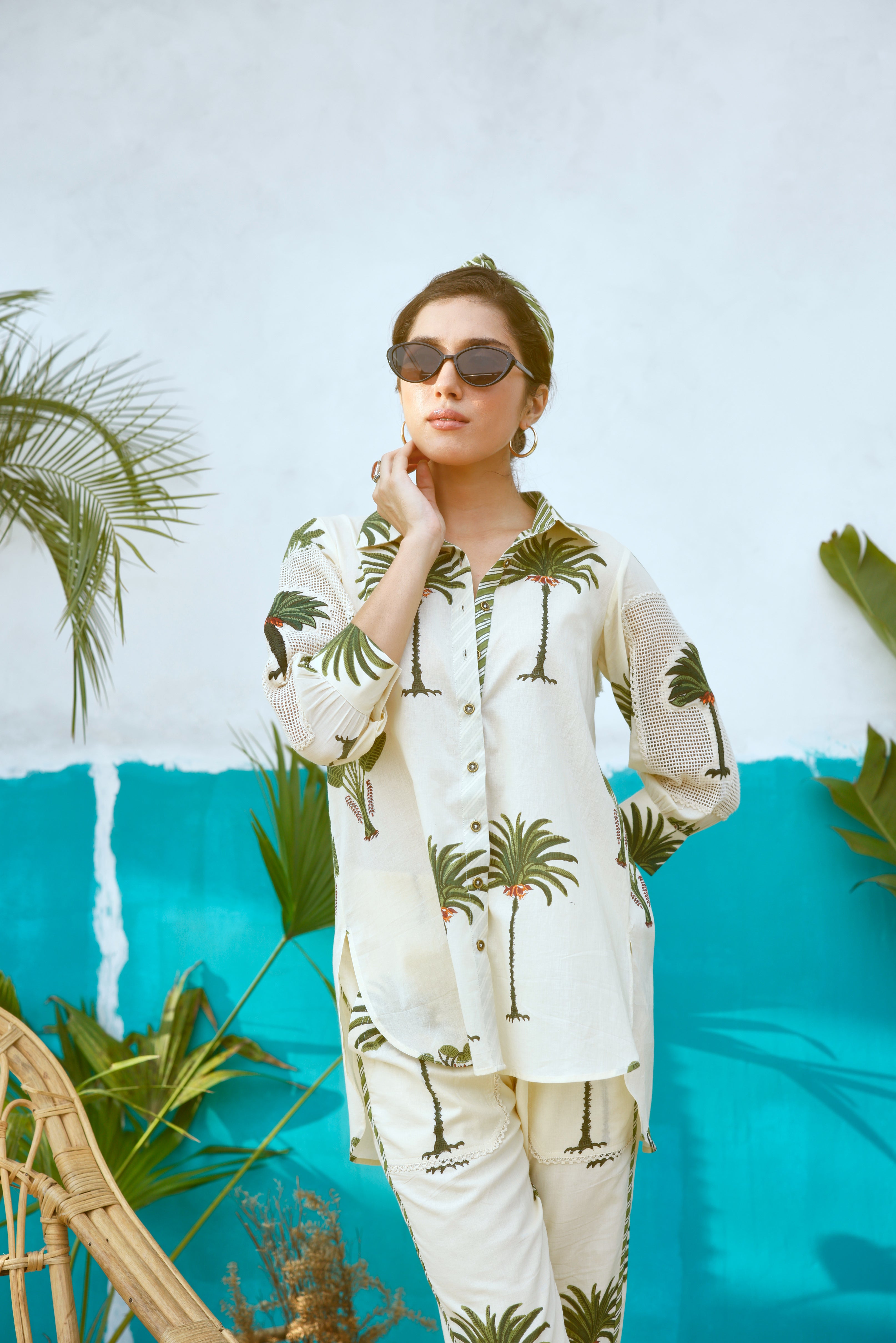 Green Palm Tree Shirt – Tasha India